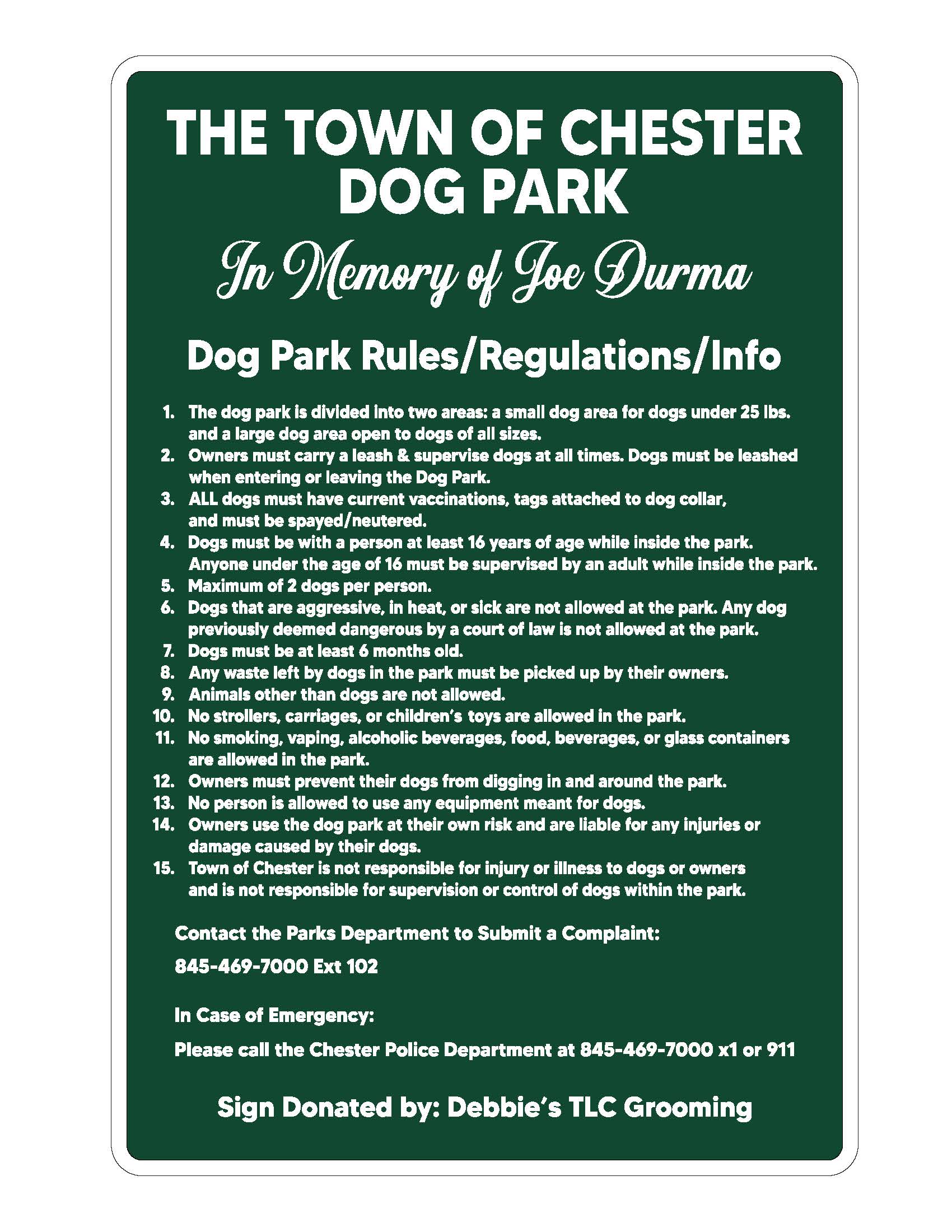 Town of Chester Dog Park - Town of Chester, Orange County New York!
